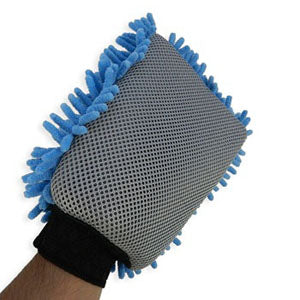 Chenille Microfiber Wash Mitt - With Scrubber
